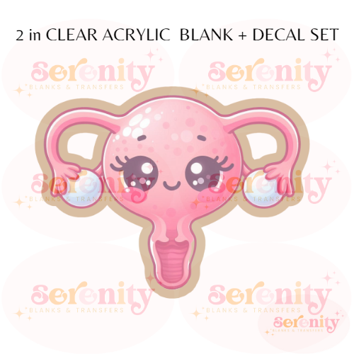 Kawaii Uterus Acrylic blanks & decal set – SERENITY BLANKS & TRANSFERS