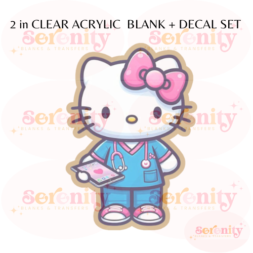 Medical Assistant/CNA Hello Kitty acrylic blanks & decal set – SERENITY BLANKS & TRANSFERS